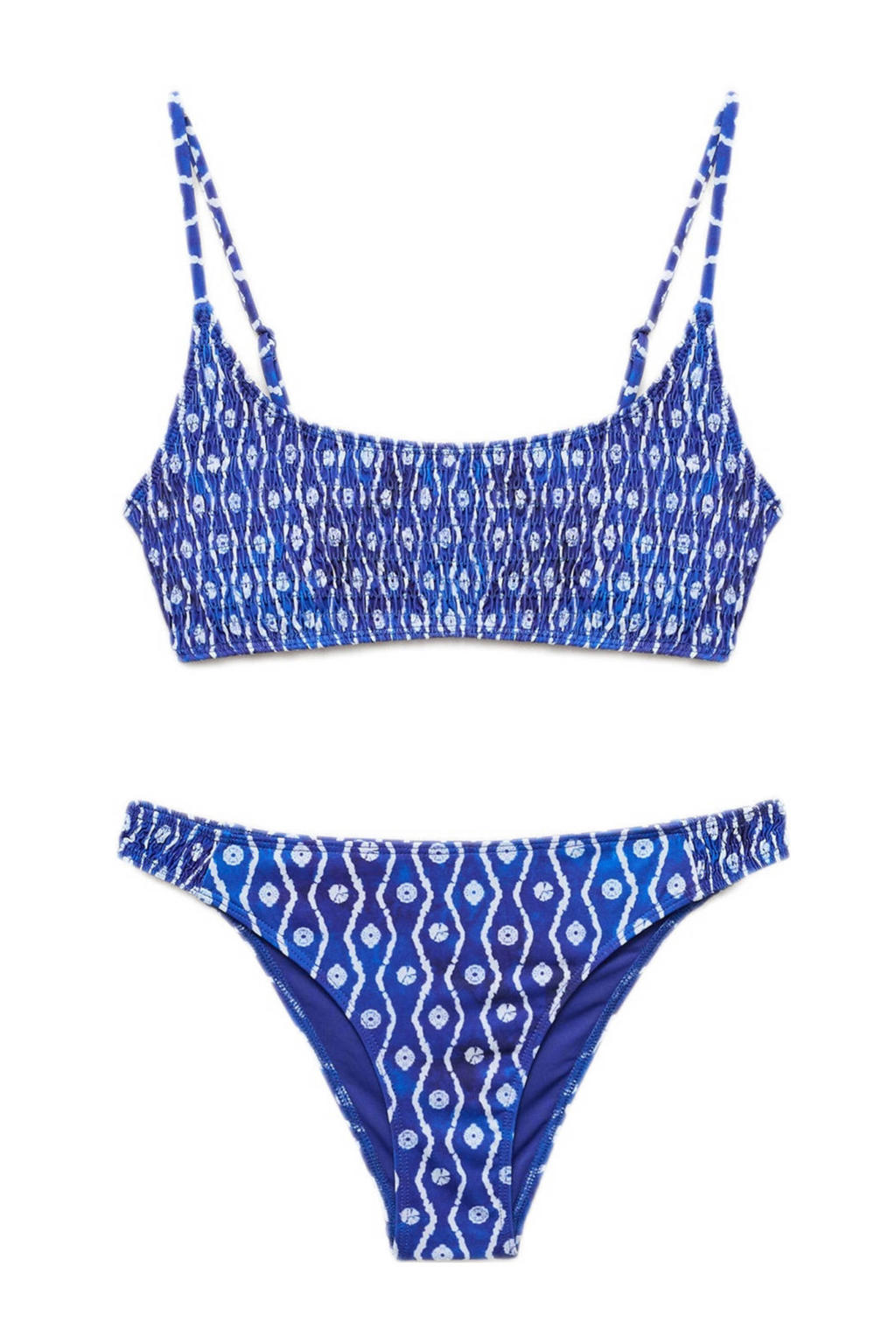 MANGO TEEN bikini kobaltblauw/wit | kleertjes.com
