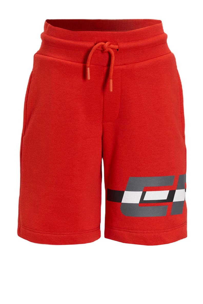 Coolcat sweat short met printopdruk Jackson rood | kleertjes.com