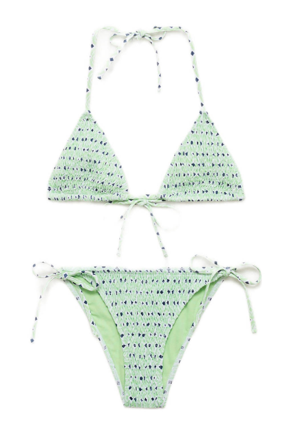 MANGO TEEN triangel bikini zachtgroen/blauw | kleertjes.com