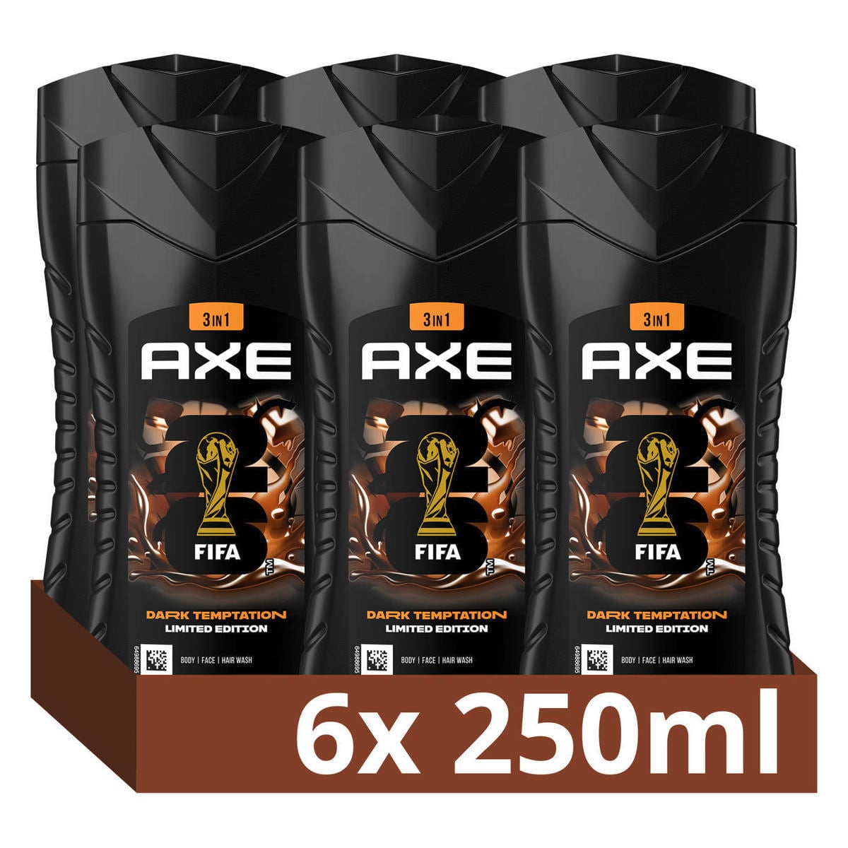 Axe Dark Temptation FIFA Limited Edition 3-in-1 douchegel - 6 x 250 ml ...