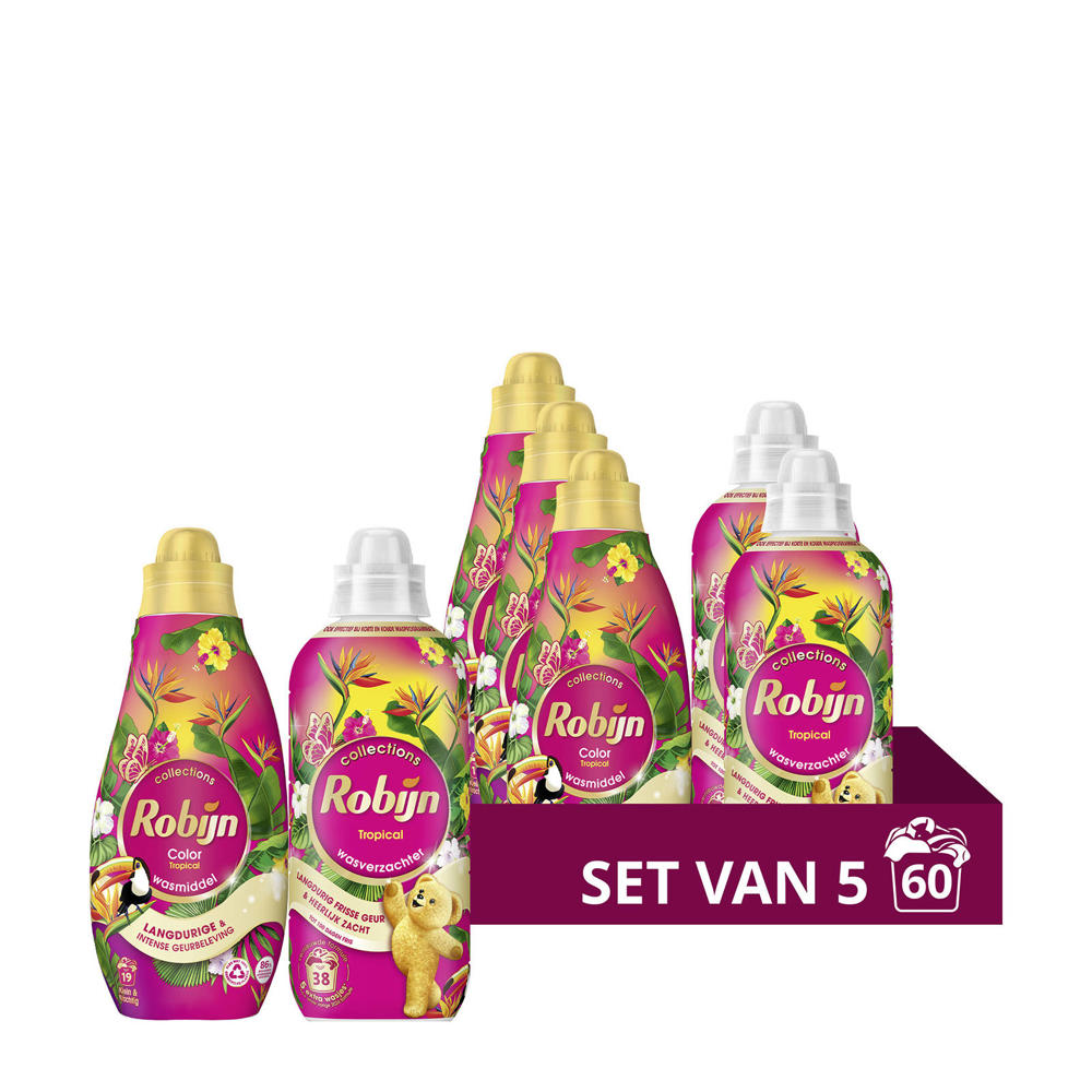 Robijn Perfect Match Tropical wasmiddel + wasverzachter pakket - 5 ...