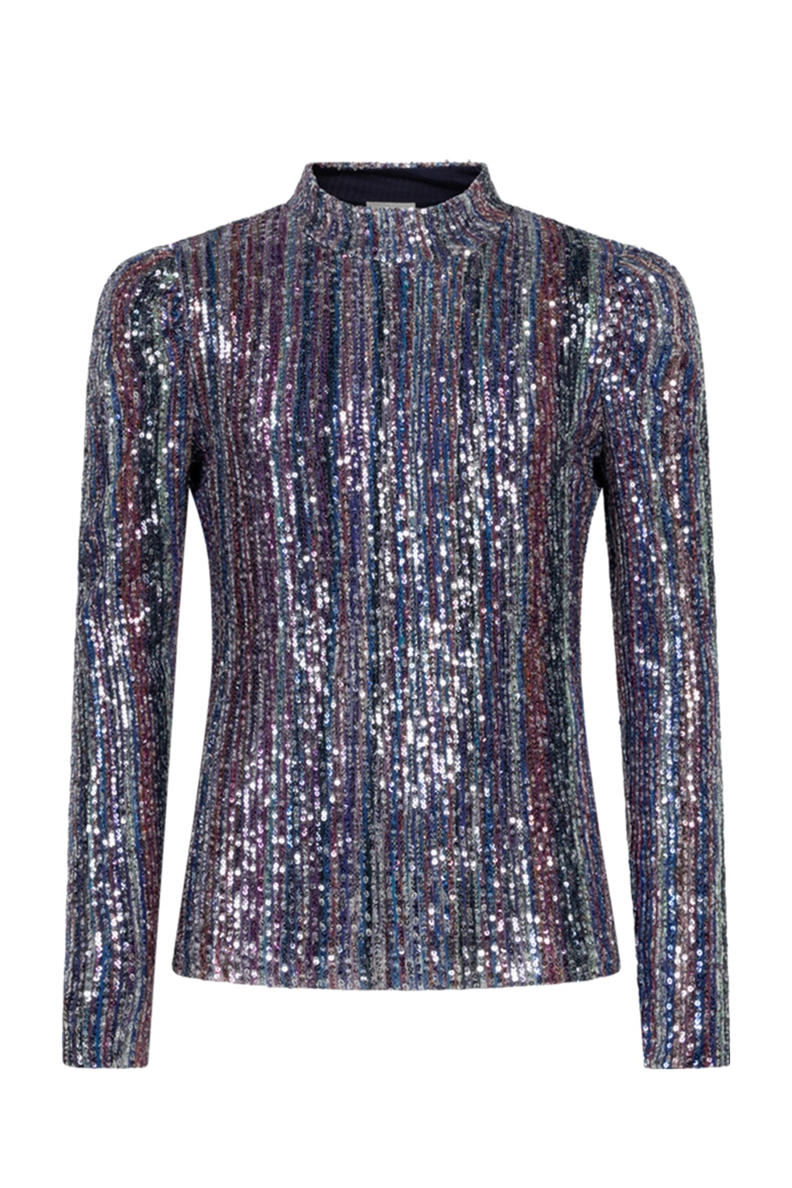 AI&KO longsleeve paars met pailletten | kleertjes.com