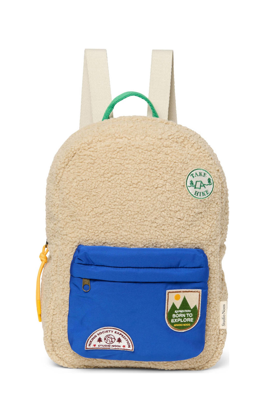 Studio Noos rugzak teddy midi ecru/blauw | kleertjes.com