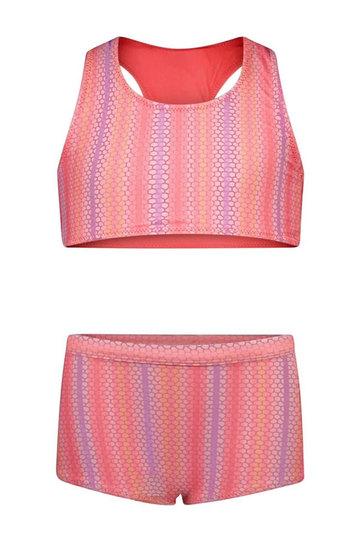 B.Nosy x K3 K3 reversible crop bikini koraalroze/lila | kleertjes.com