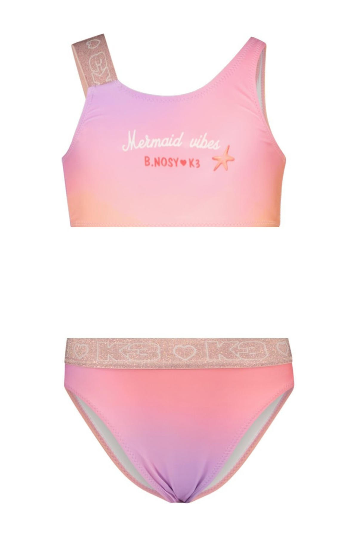 B.Nosy x K3 K3 crop bikini roze/lila | kleertjes.com