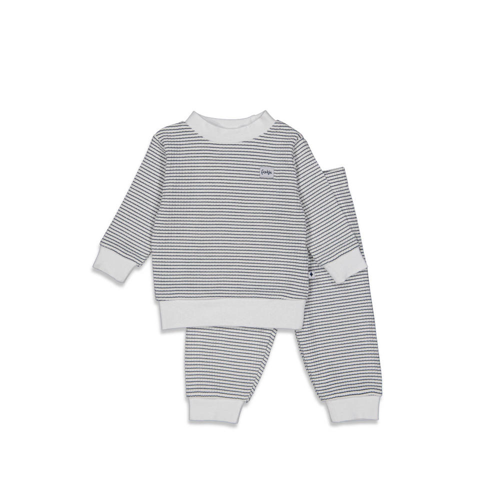 Feetje Wafel pyjama marineblauw/wit | kleertjes.com