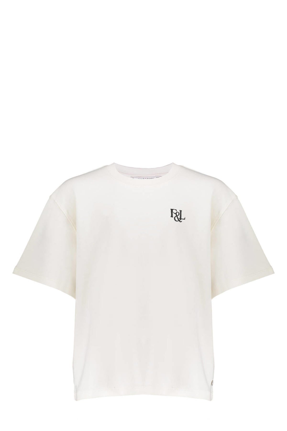 Frankie&Liberty T-shirt met backprint ecru | kleertjes.com