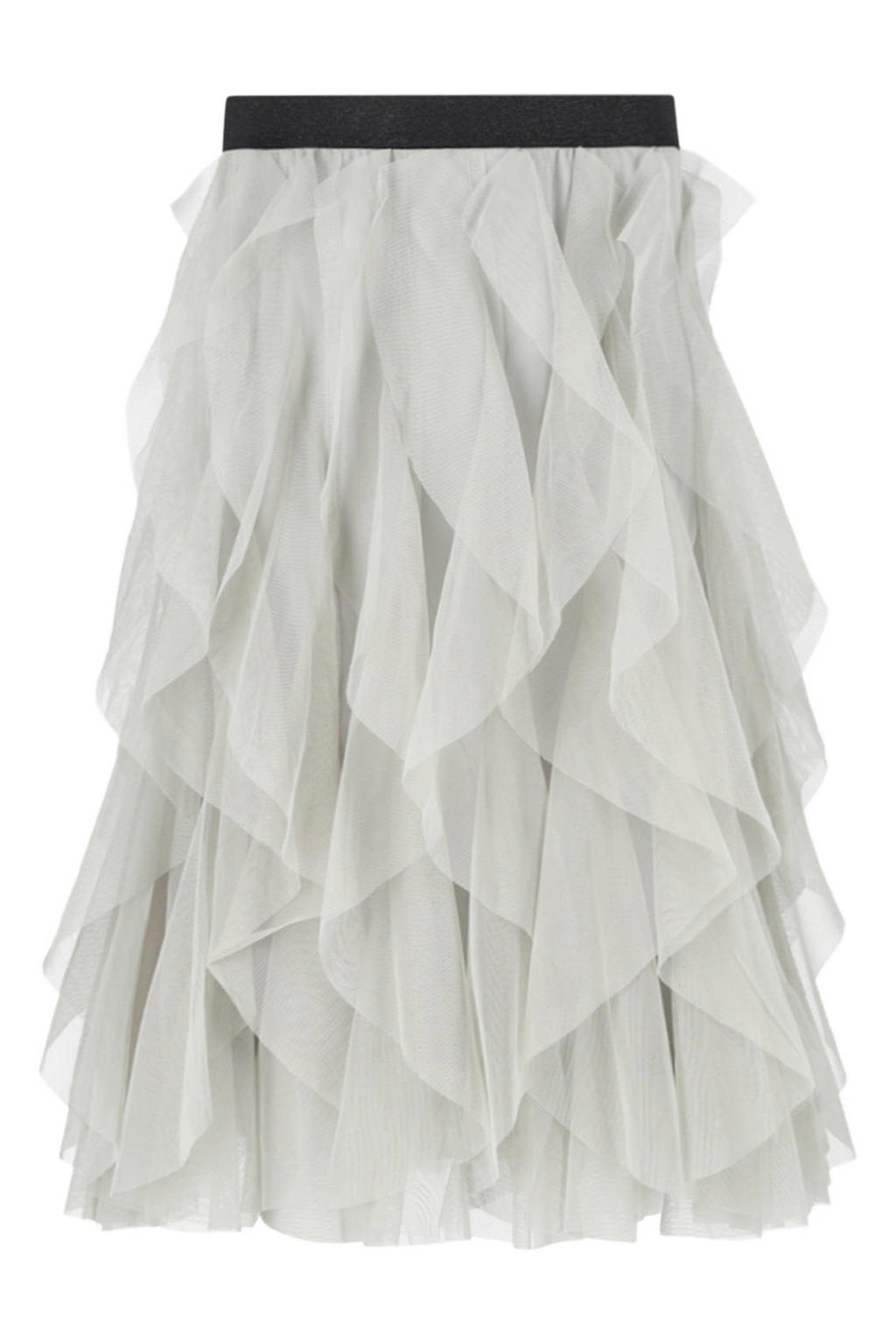 Like Flo Young kanten midi rok grijs | kleertjes.com
