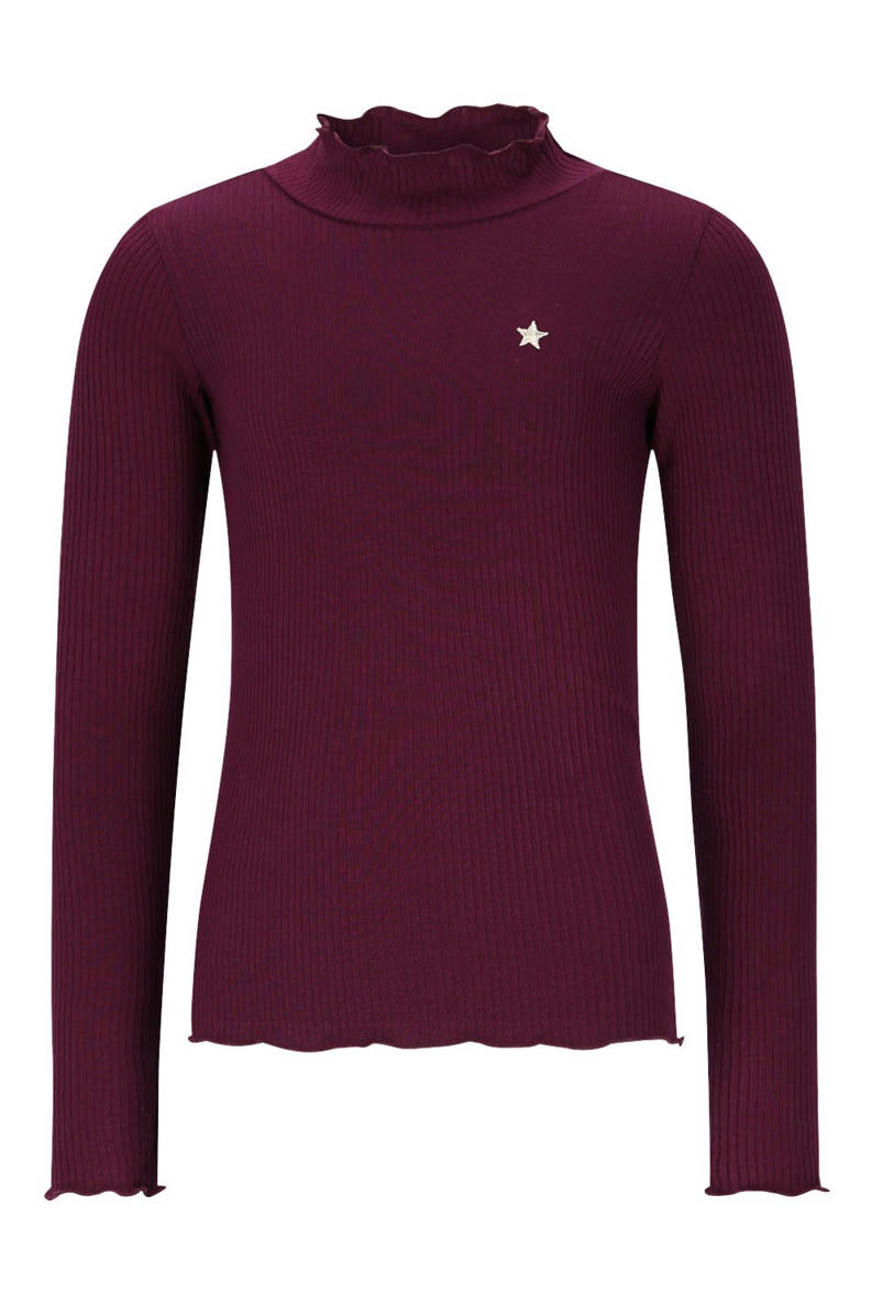 Like Flo longsleeve rib gebreid donkerrood | kleertjes.com