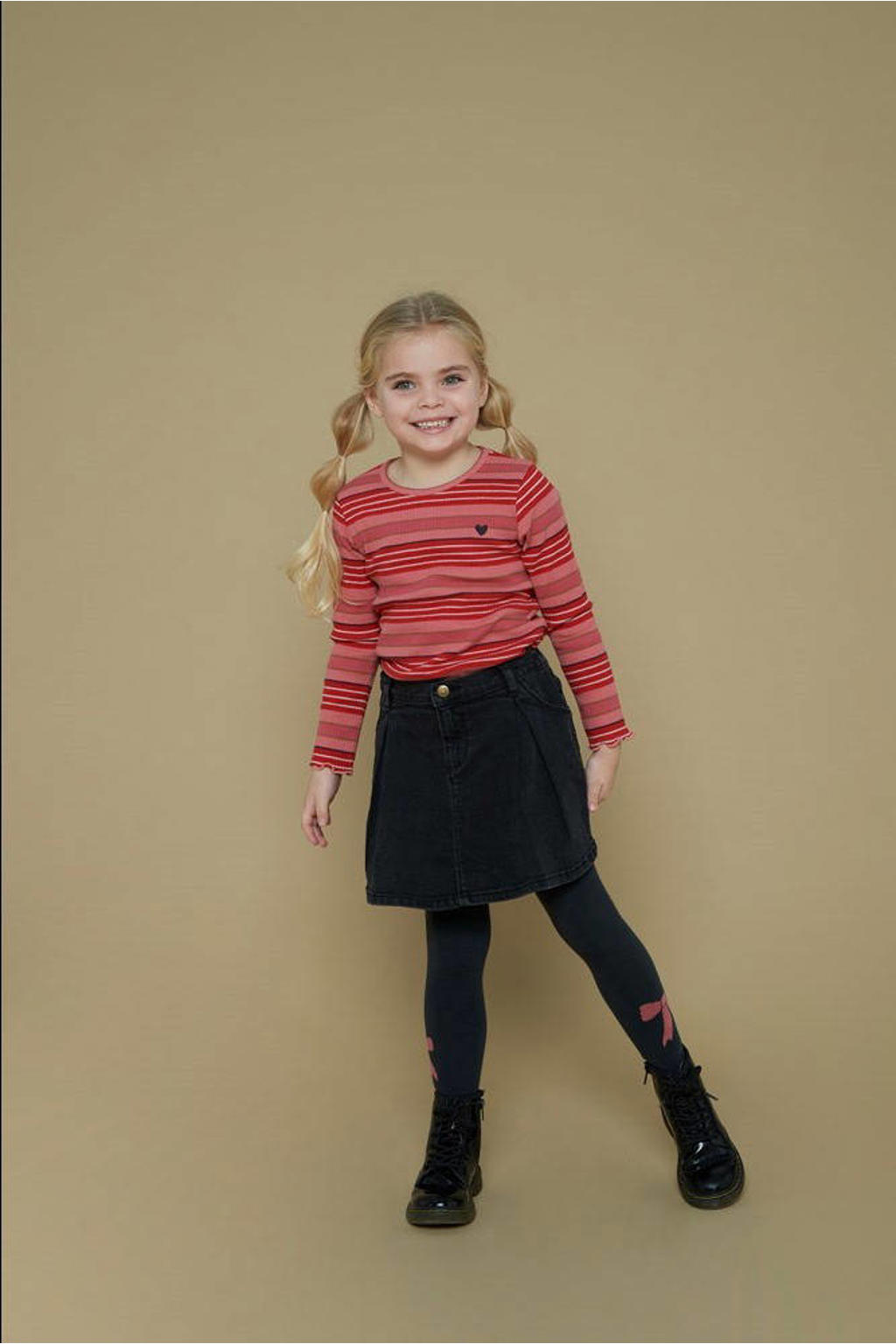 Jubel longsleeve roze/rood Queen Of Hearts | kleertjes.com