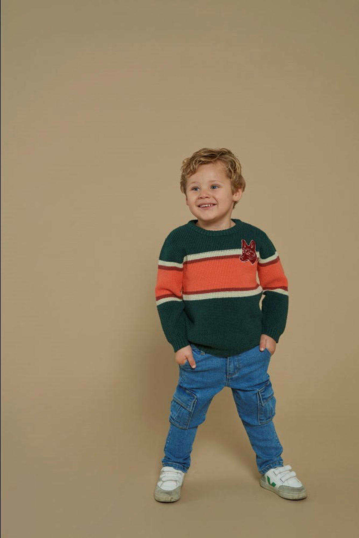 Sturdy cargo jeans medium blue denim | kleertjes.com