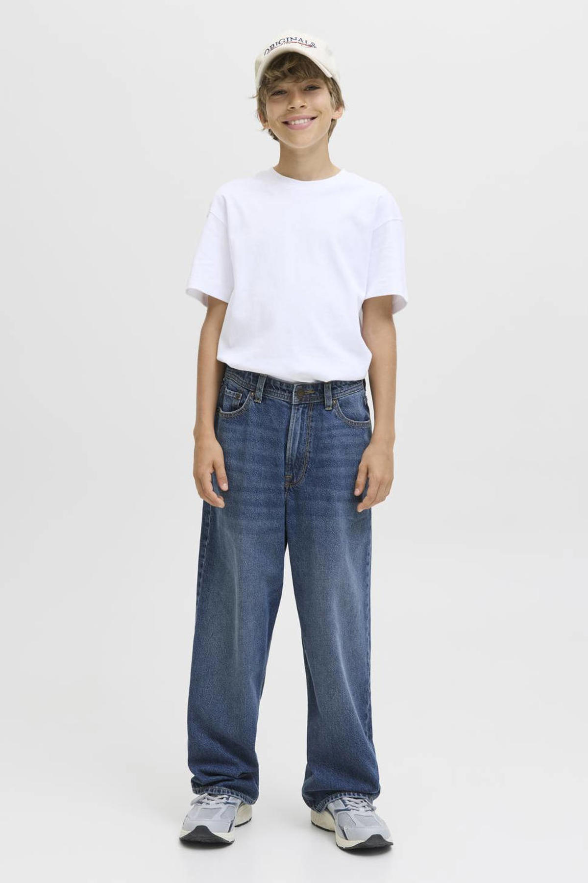 JACK & JONES JUNIOR high waist exra baggy jeans dark blue denim ...
