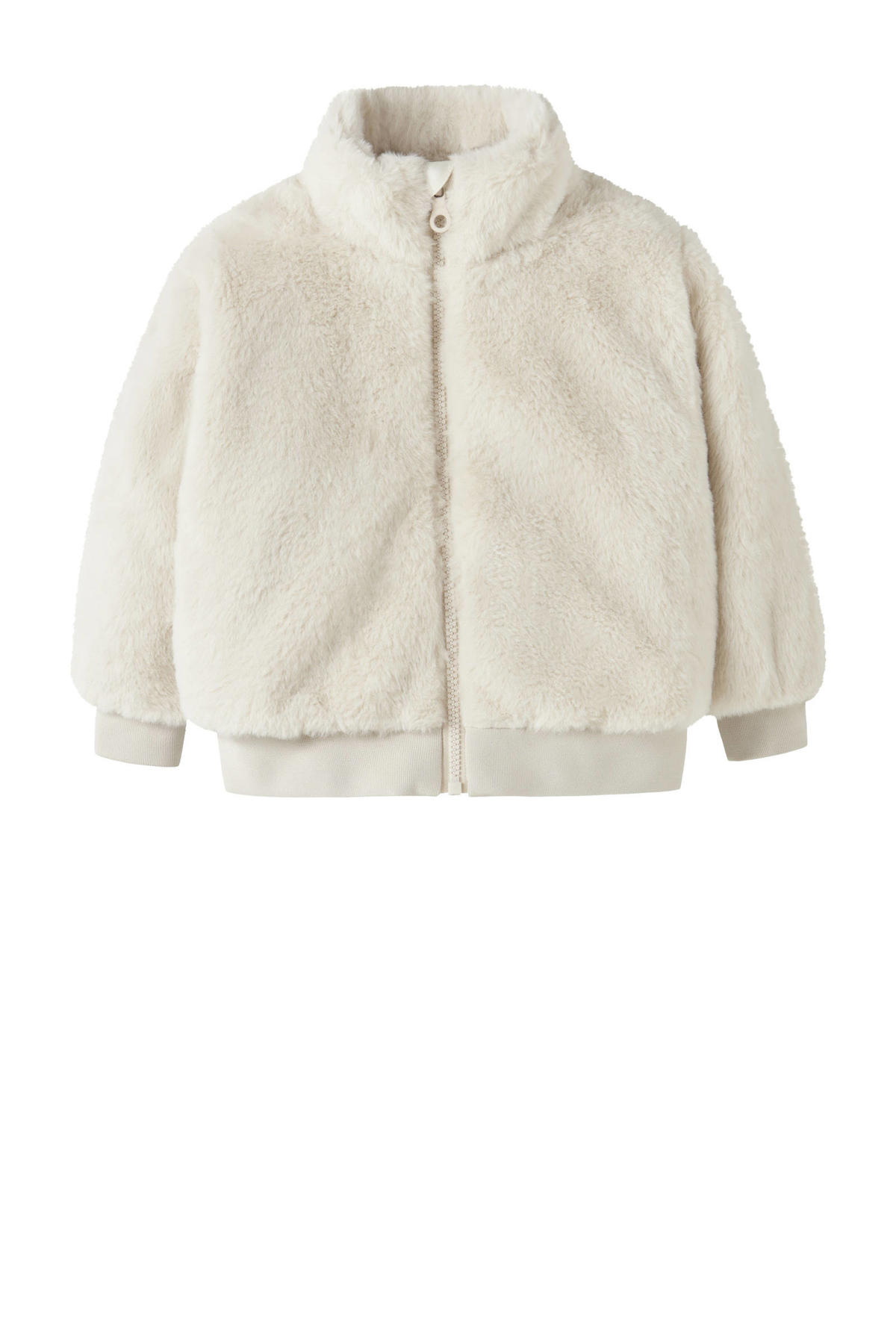 NAME IT MINI faux fur jas ecru | kleertjes.com