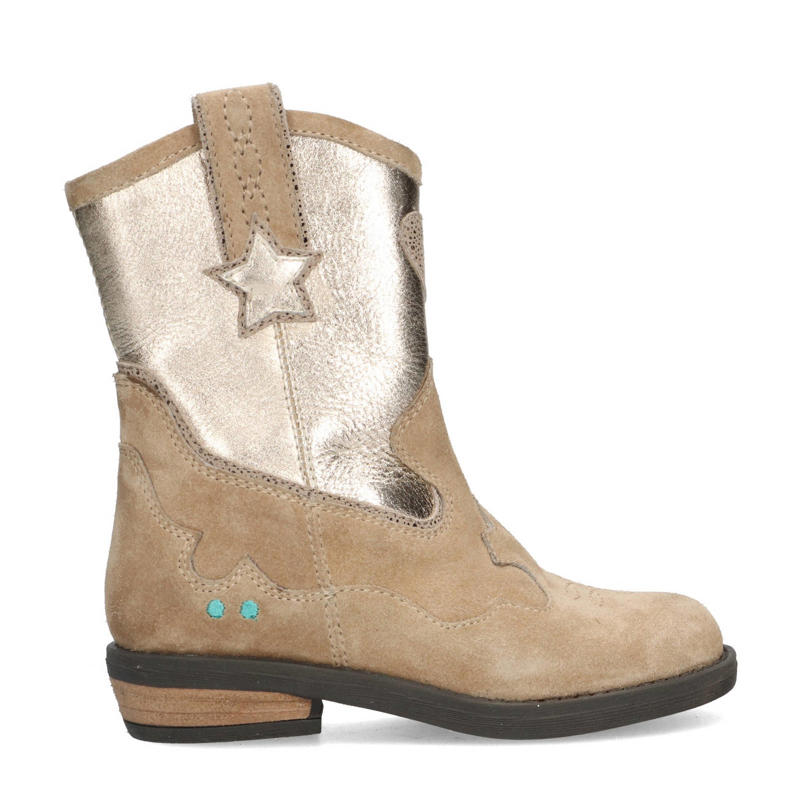 BunniesJR Roxy Rodeo suède cowboylaarzen beige/goud | kleertjes.com