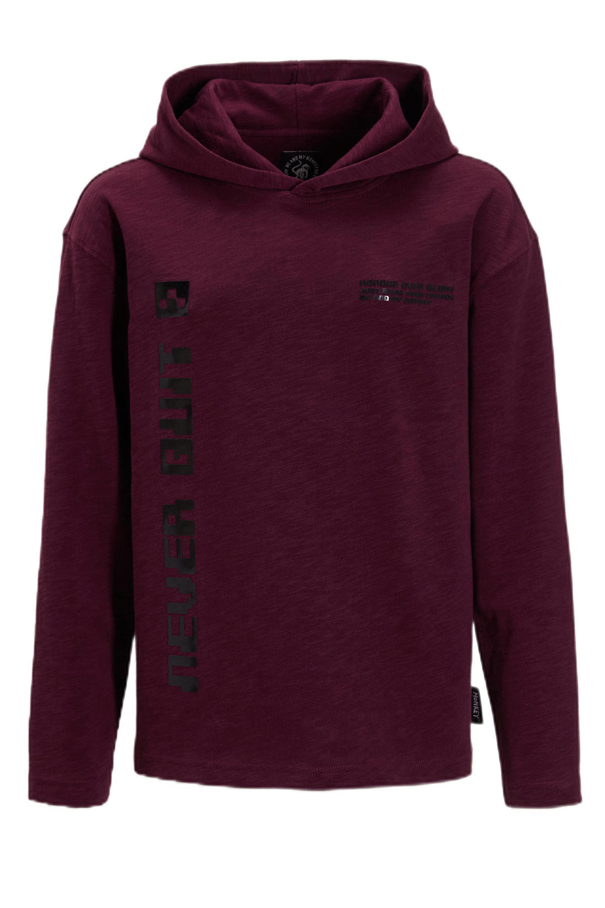 Me & My Monkey longsleeve met capuchon Kyle bordauxrood | kleertjes.com