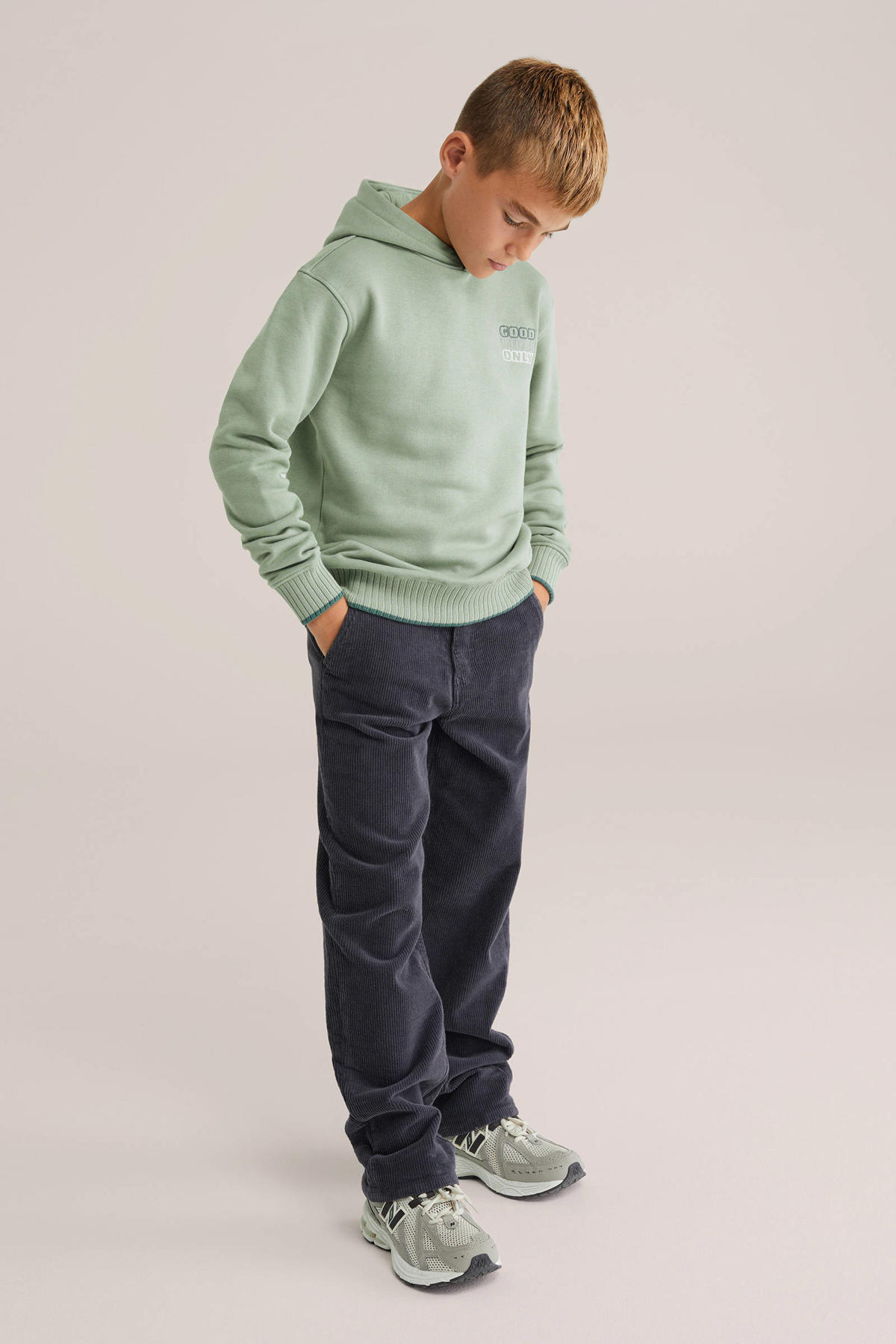 WE Fashion Blue Ridge hoodie olijfgroen | kleertjes.com