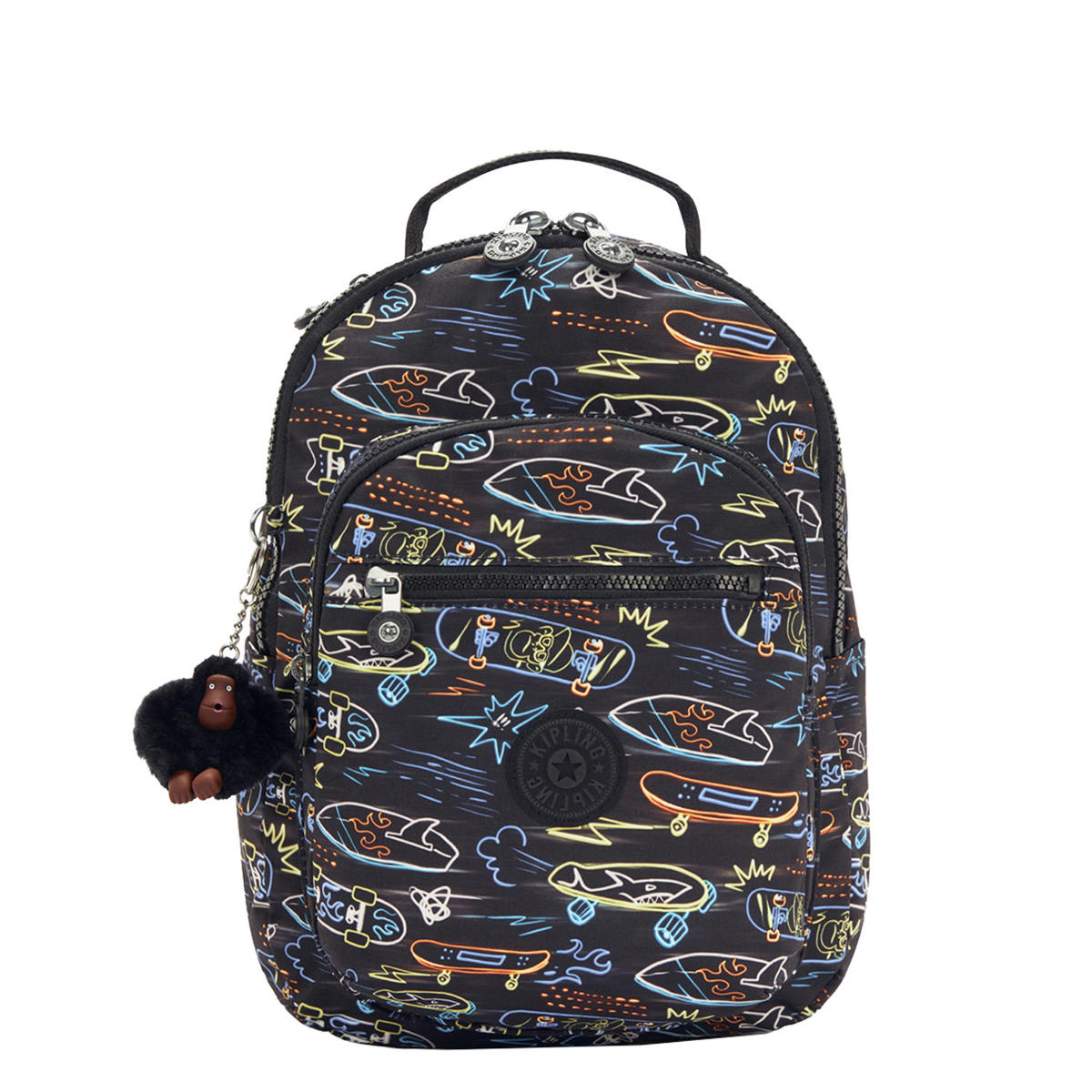 Kipling rugzak Seoul S zwart/multi | kleertjes.com