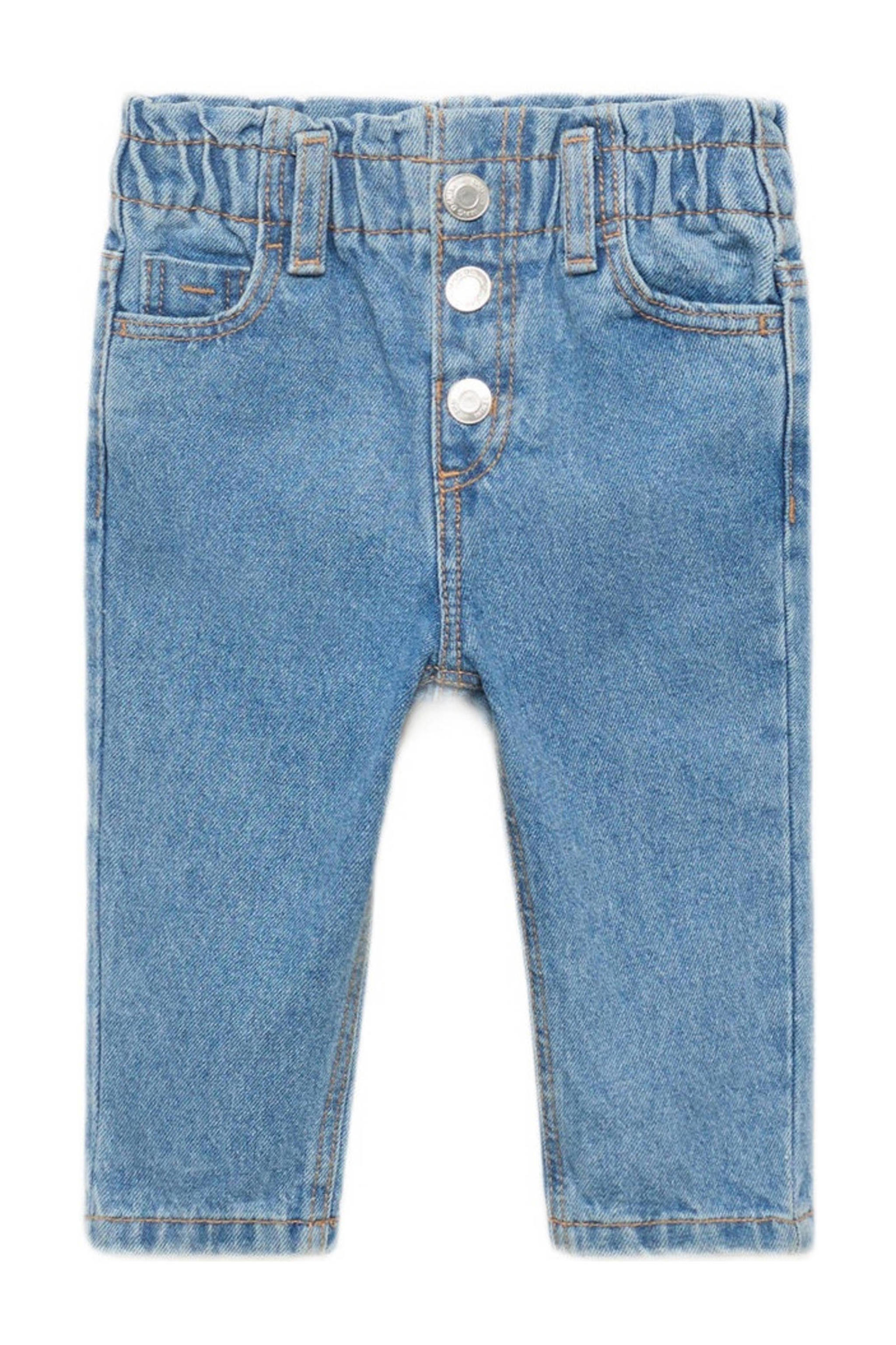 Mango Kids waist regular fit jeans medium blue denim | kleertjes.com
