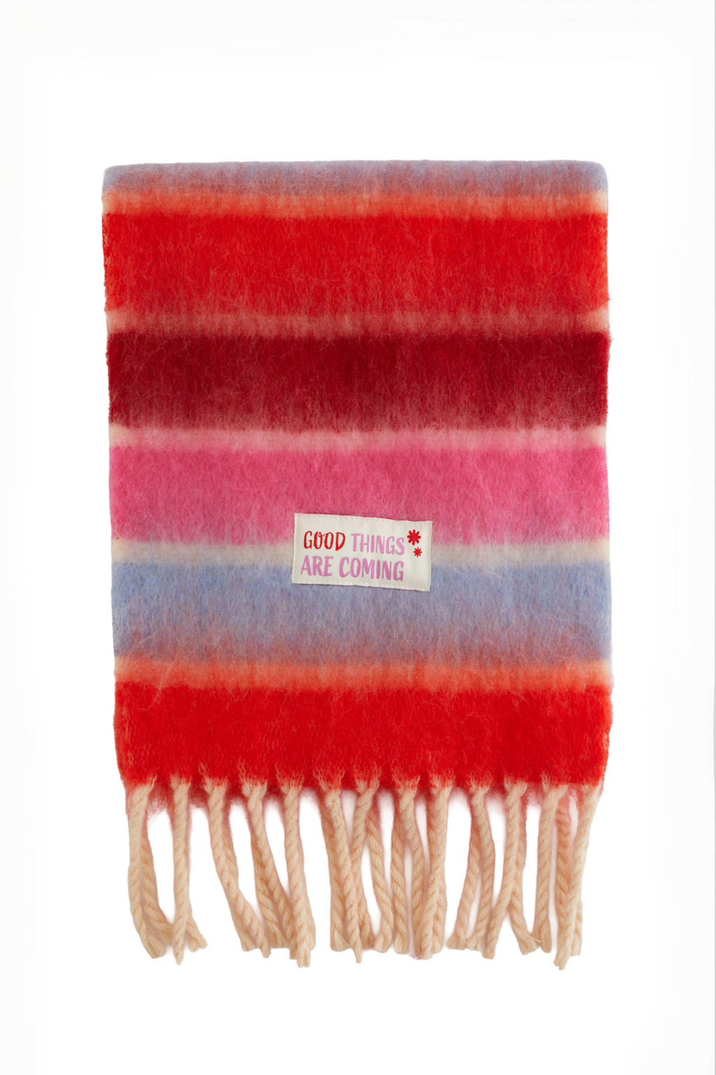 WE Fashion gestreepte sjaal rood | kleertjes.com