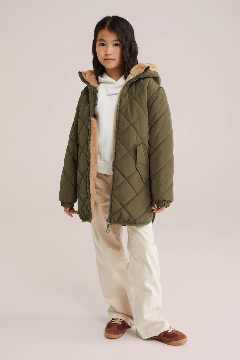 WE Fashion reversible jas winter donkergroen | kleertjes.com