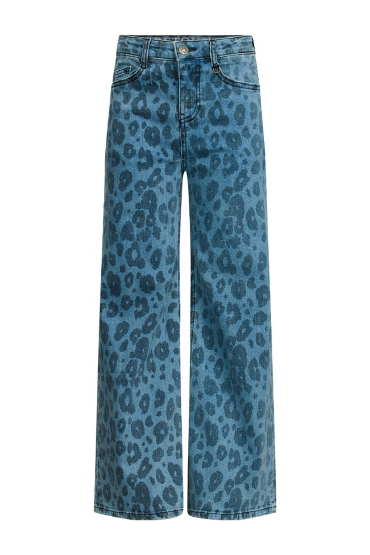 Retour Jeans wide leg jeans met panterprint medium blue denim ...