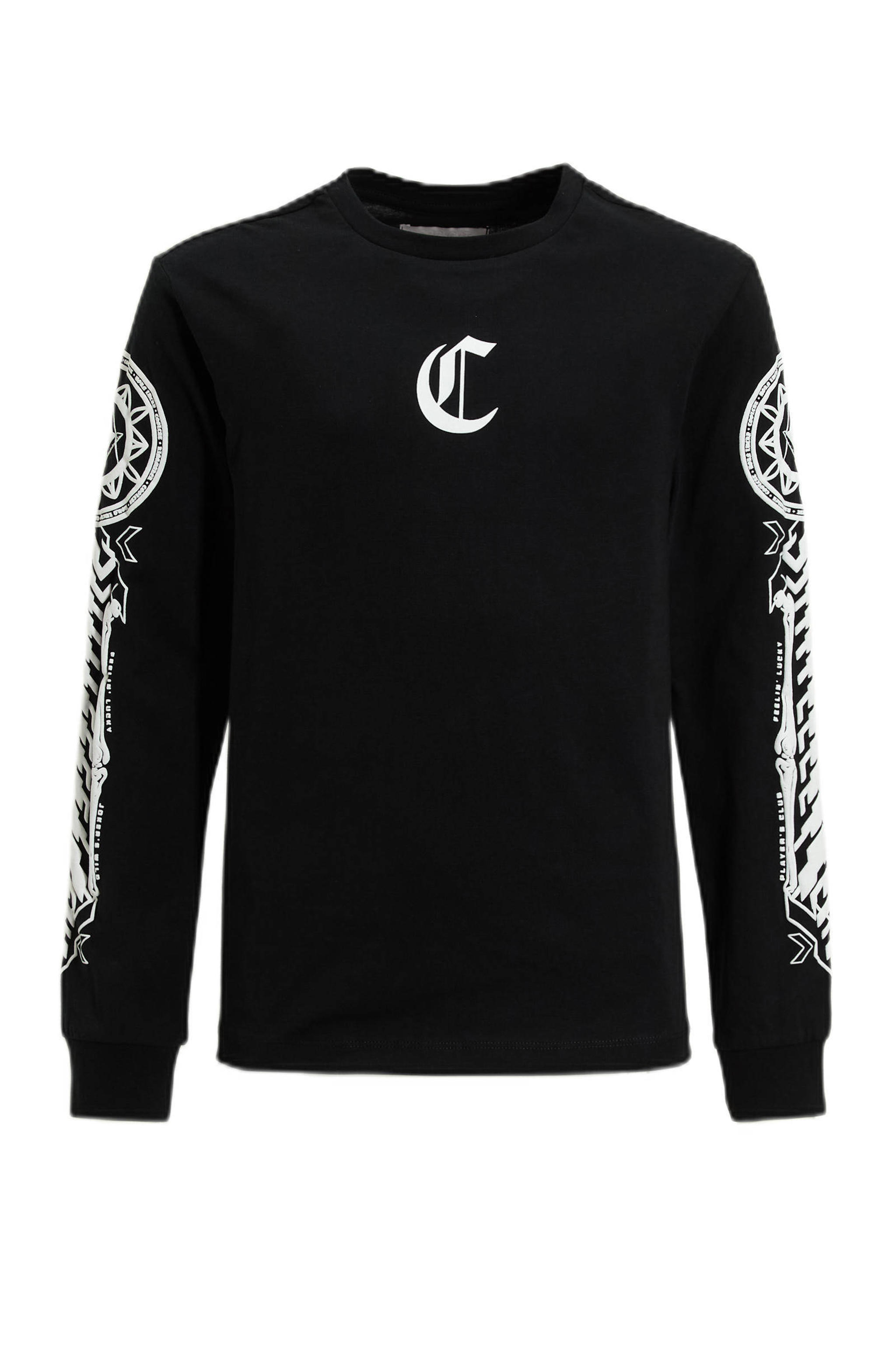 Coolcat longsleeve met C Logo Andy zwart | kleertjes.com
