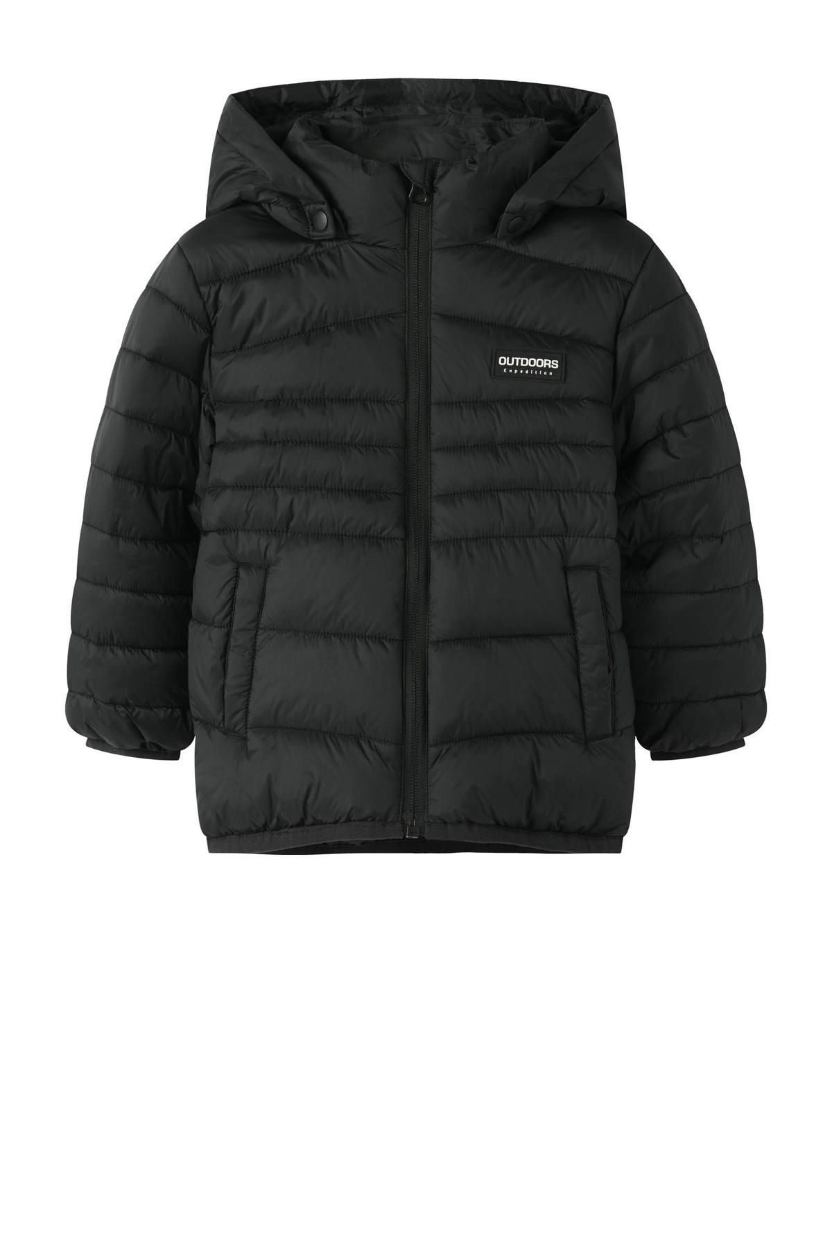 NAME IT MINI gewatteerde jas zwart | kleertjes.com
