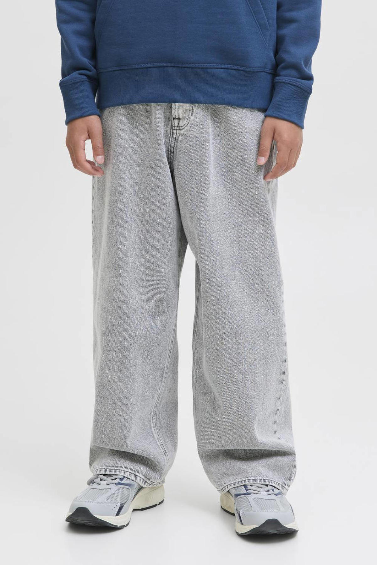 JACK & JONES JUNIOR high waist extra baggy jeans grey denim | kleertjes.com