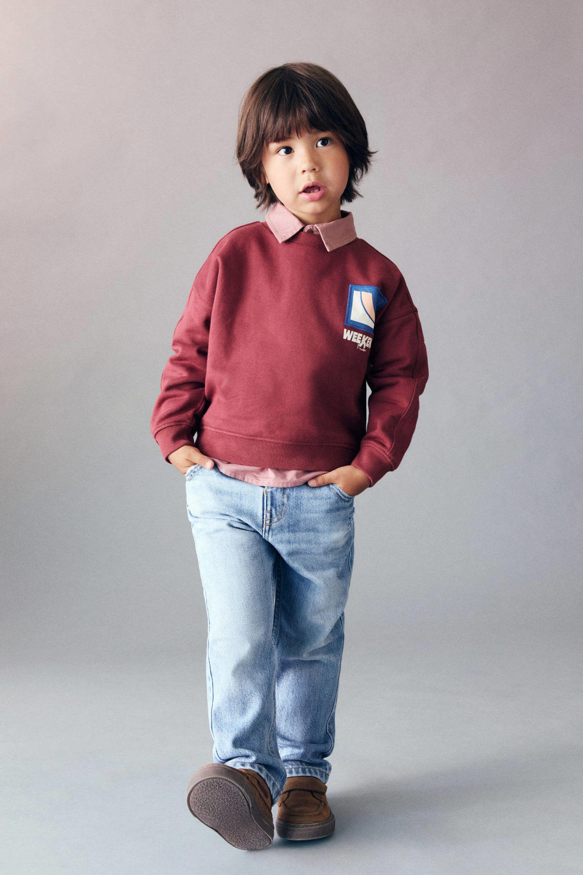 Mango Kids straight leg jeans light blue denim | kleertjes.com