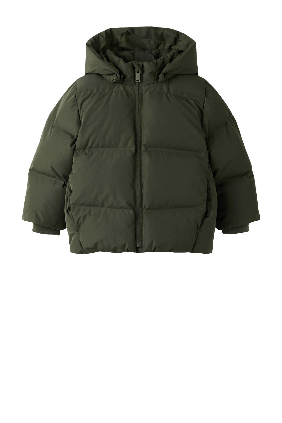 NAME IT MINI gewatteerde jas donkergroen | kleertjes.com