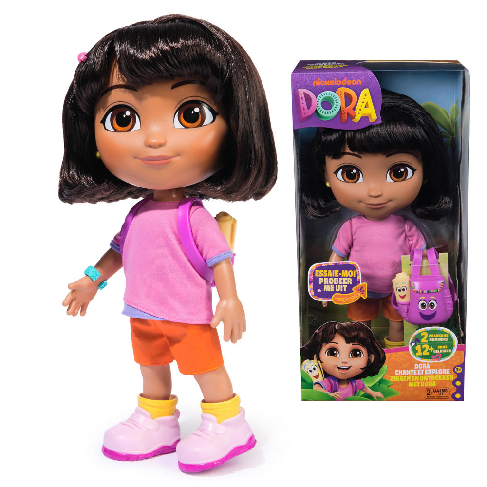 Dora Dora Pop (30 cm) met muziek & geluid (NL/FR) | kleertjes.com