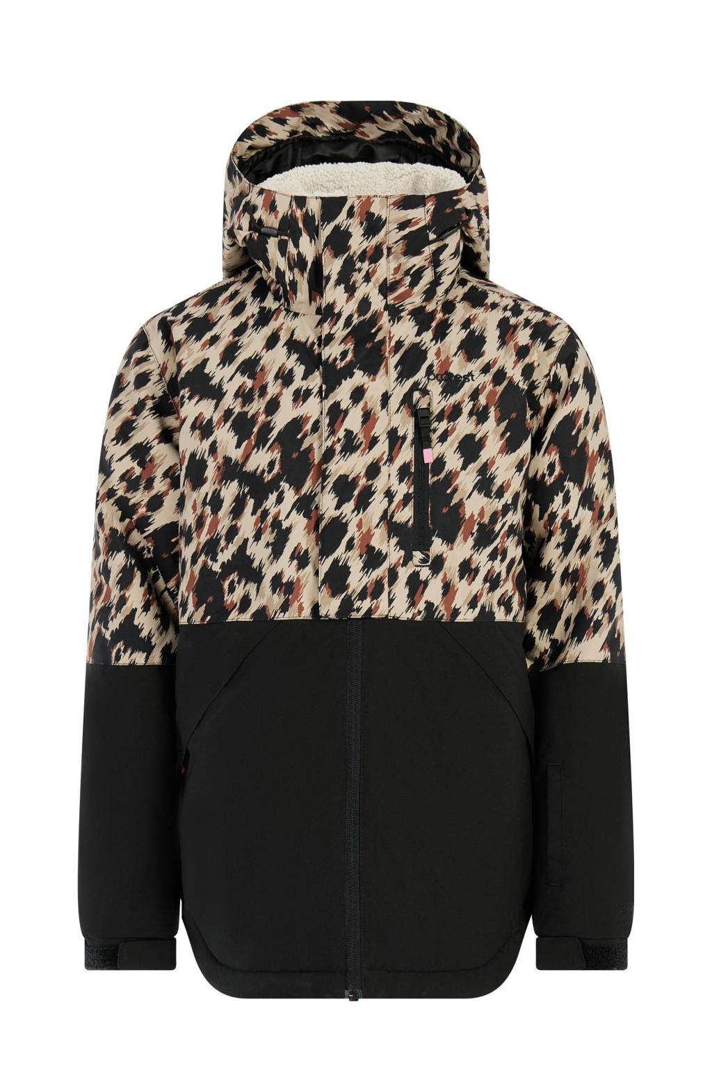 Protest ski-jack PRTLeopart JR beige/zwart | kleertjes.com