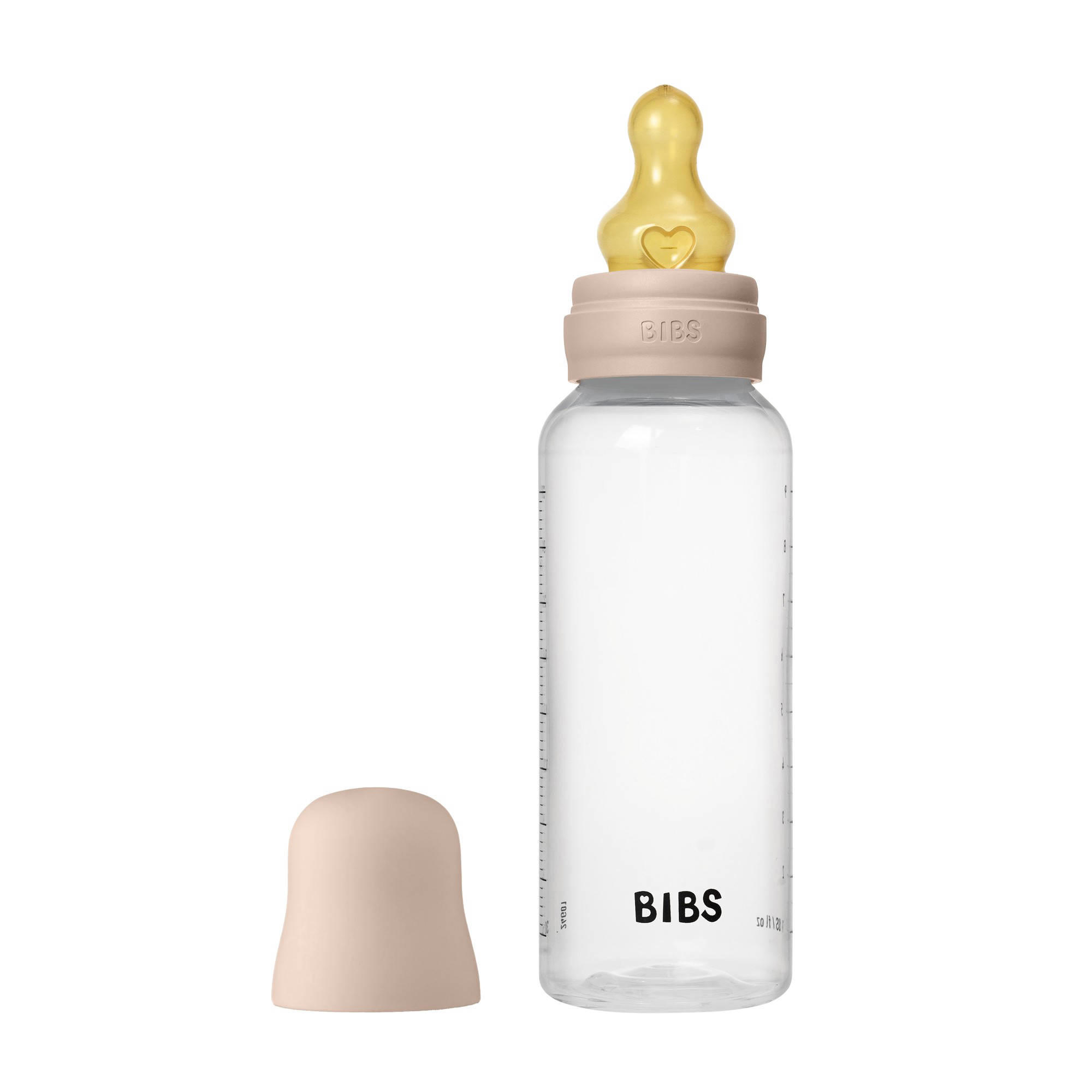 BIBS Babyfles 270 ml - Blush - met latex speen en opvouwbare ...
