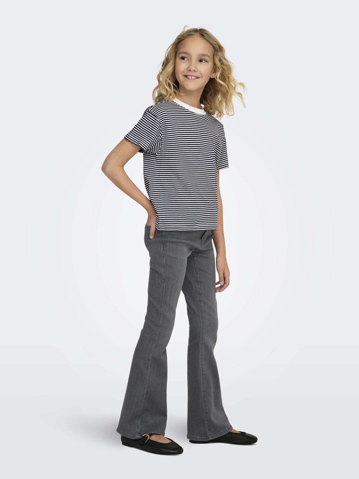 KIDS ONLY GIRL flared jeans grey denim | kleertjes.com