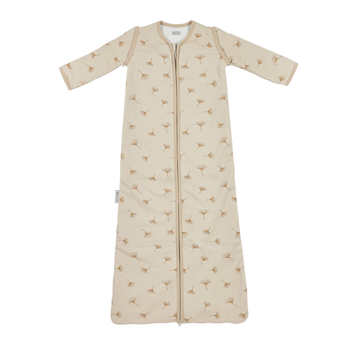 Meyco 4-seizoenen baby slaapzak Deluxe Ginkgo soft sand | kleertjes.com