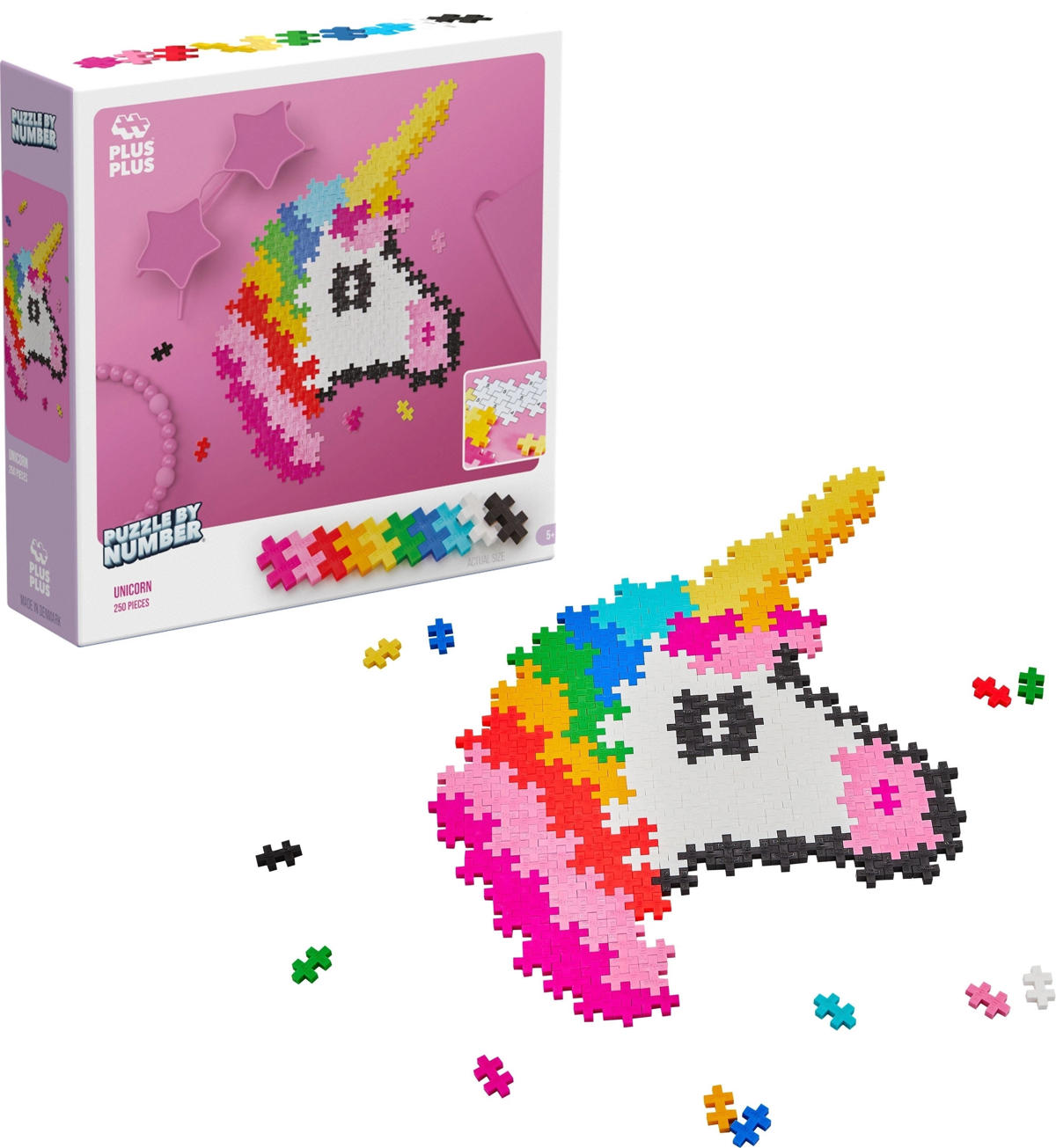 Plus-Plus Puzzle by Number eenhoorn 250 stuks - 3929 | kleertjes.com