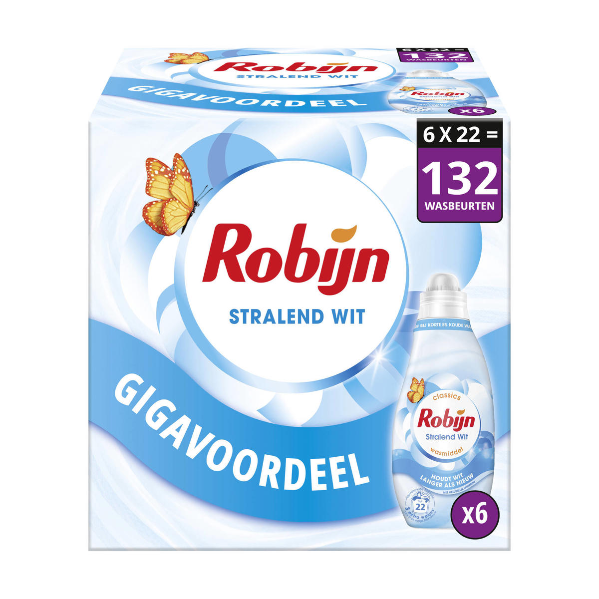 Robijn Klein & Krachtig Classics Stralend Wit vloeibaar wasmiddel - 6 x ...