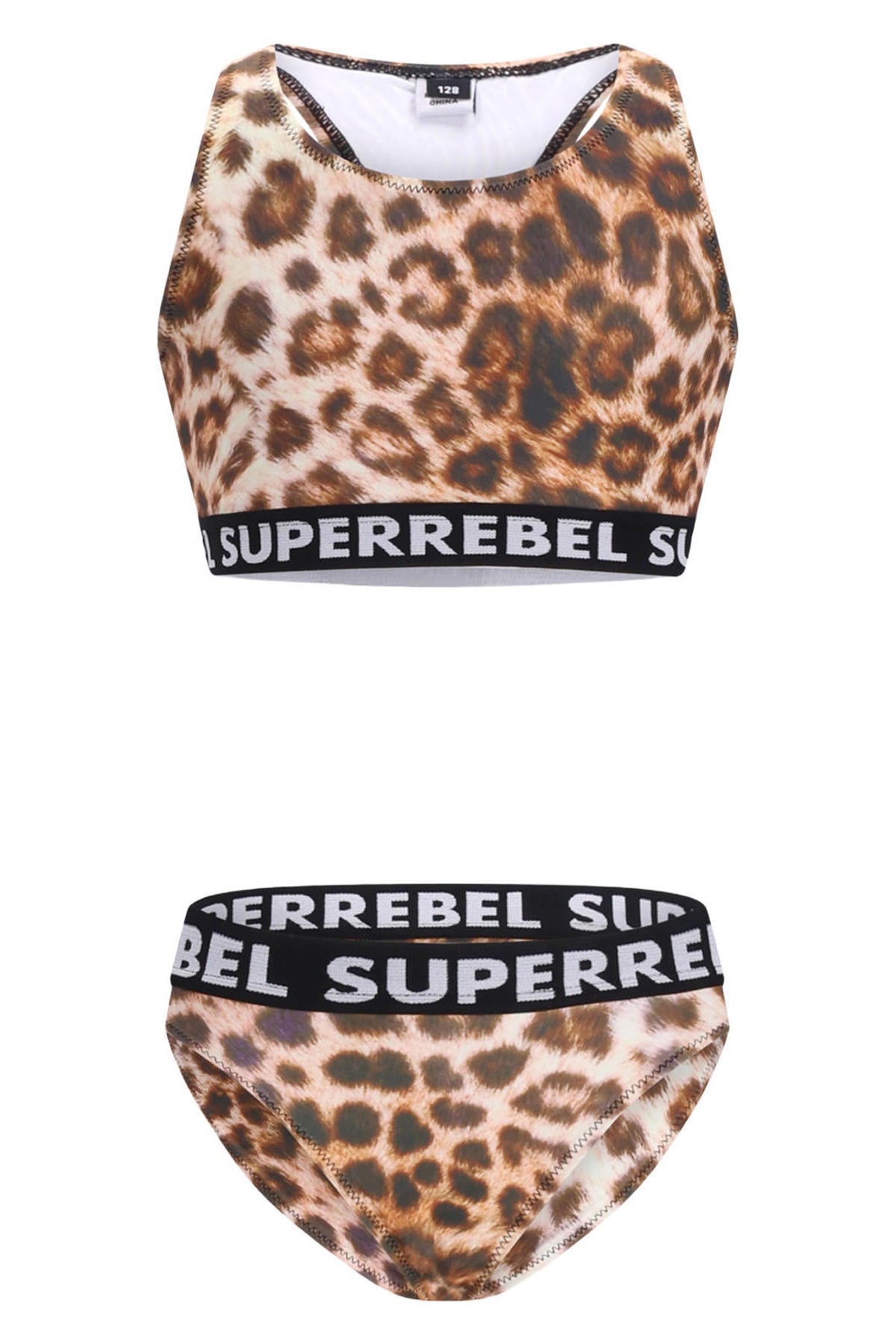 SuperRebel crop bikini Carmel bruin | kleertjes.com