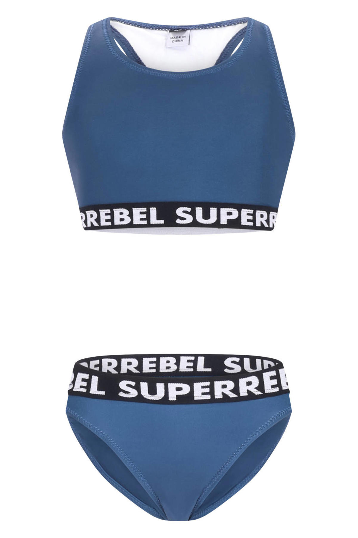 SuperRebel crop bikini Carmel donkerblauw | kleertjes.com