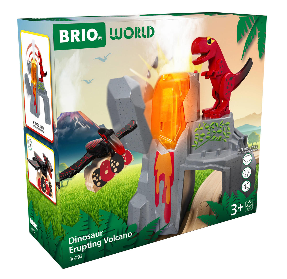 Ravensburger BRIO World 36092 Dinosaurussen met vulkaanuitbarsting ...