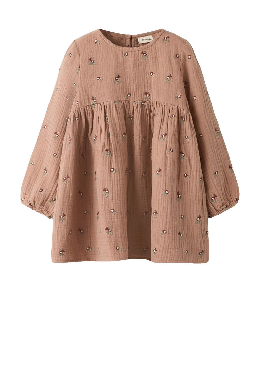 LIL' ATELIER MINI korte jurk met bloemdessin bruin | kleertjes.com