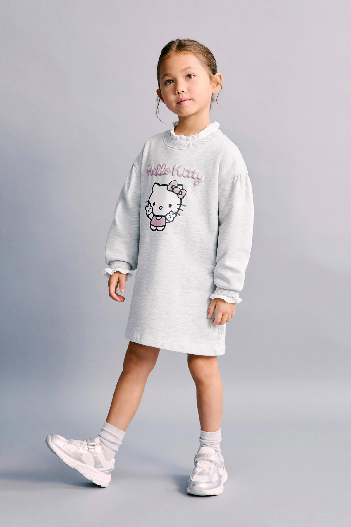 Mango Kids Hello Kitty sweatjurk lichtgrijs | kleertjes.com