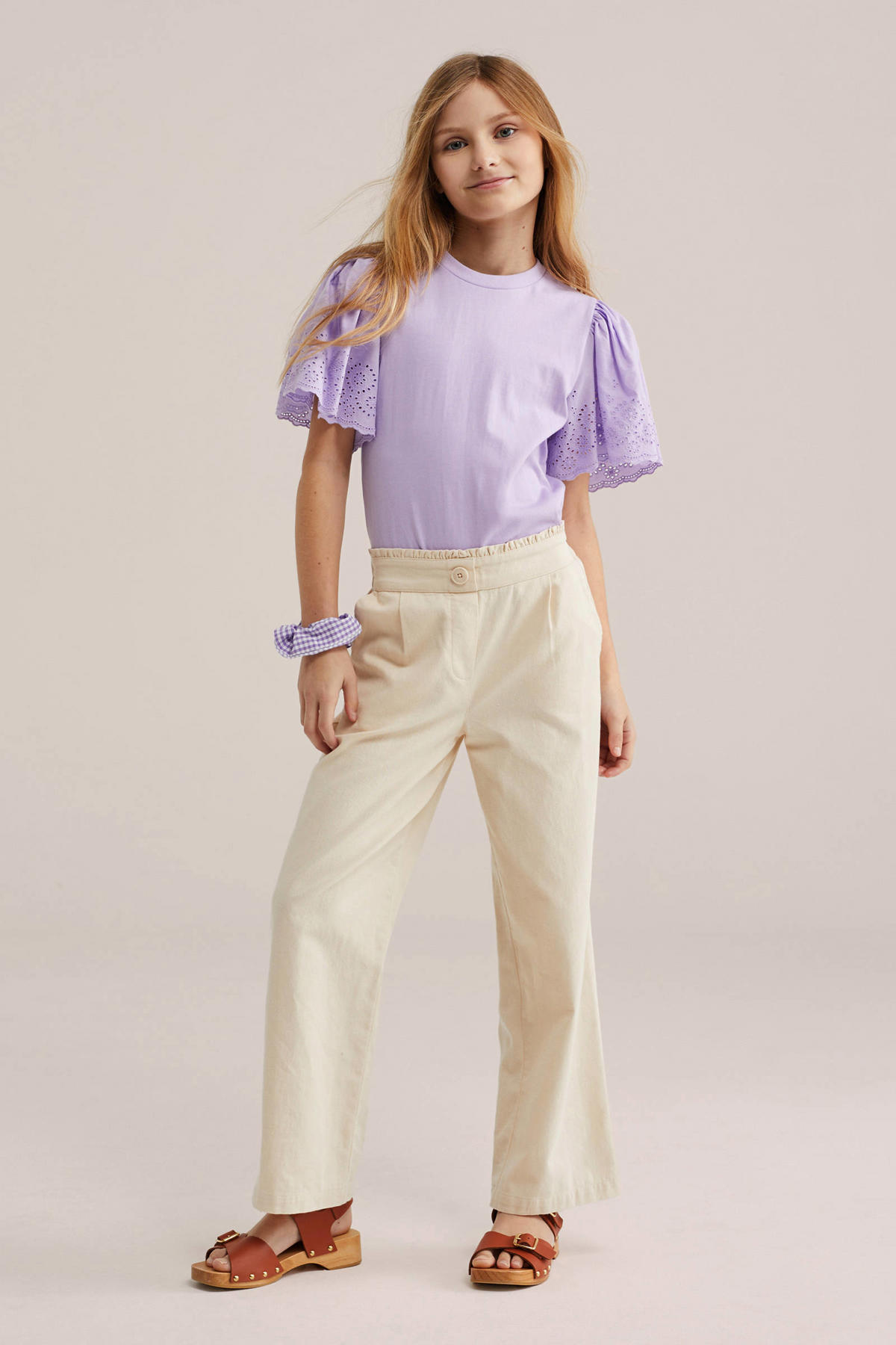 WE Fashion loose casual broek beige | kleertjes.com
