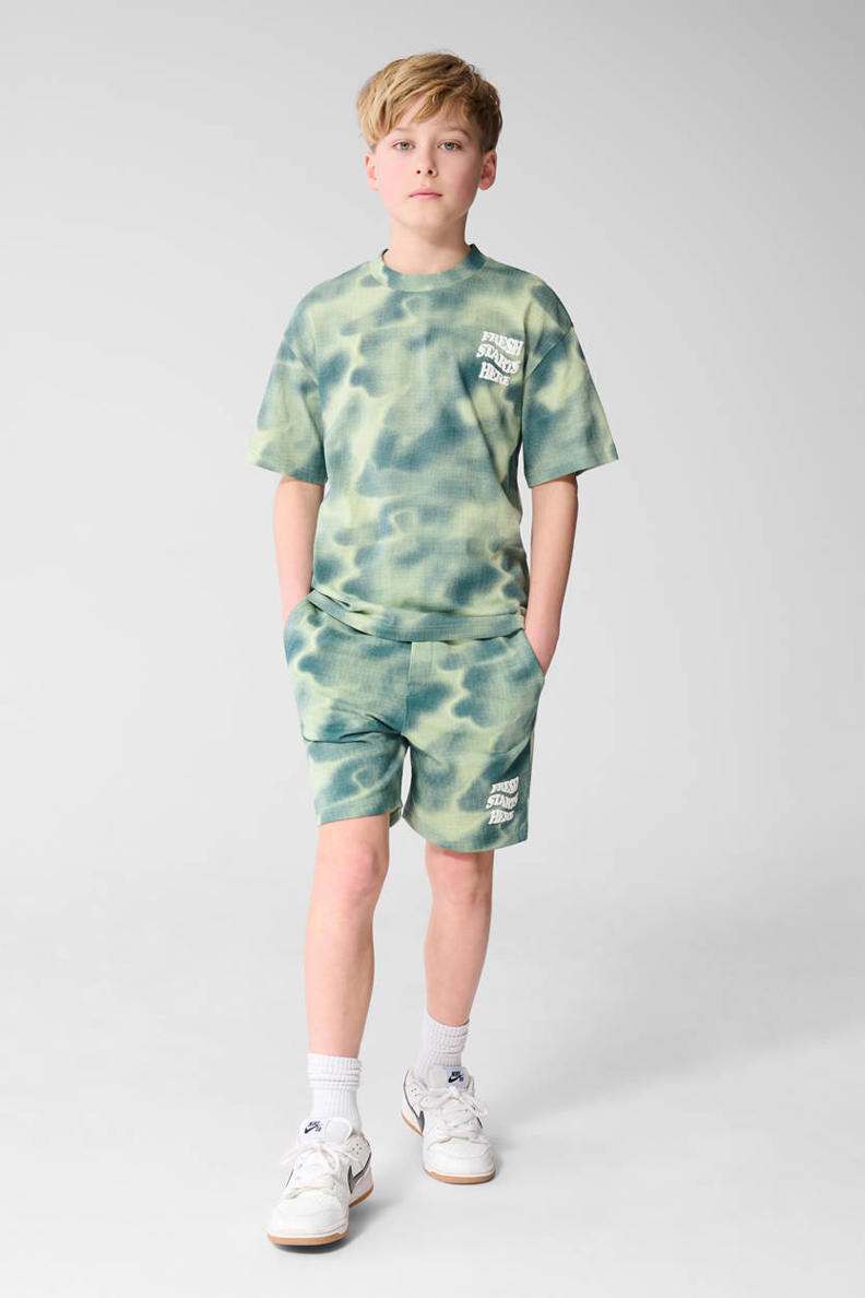 Shoeby T-shirt met backprint groen | kleertjes.com